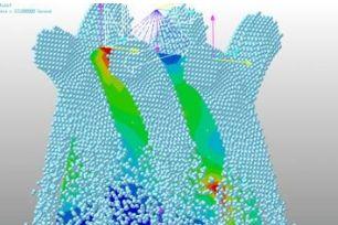 Co-Simulation between RecurDyn (Flexible bodies) and Particleworks - Styler Simulation
